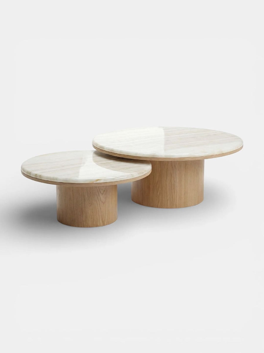 Alexis Oak & Ivory Onyx Nesting Tables – GAIA'S ROOTS